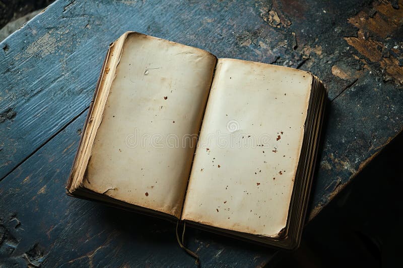 Vintage Open Notebook on Display Captivating Photograph of a Blank ...