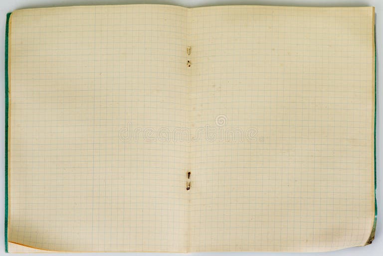 Vintage Open Notebook with Square Pages. Graf Notepad Stock Image ...