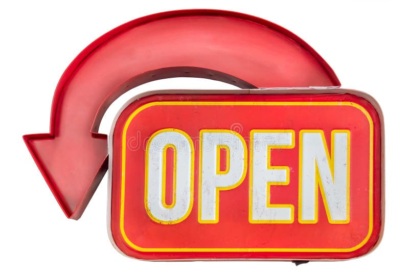 Store Concept with Cash Register and Open Sign Stock Image - Image of ...