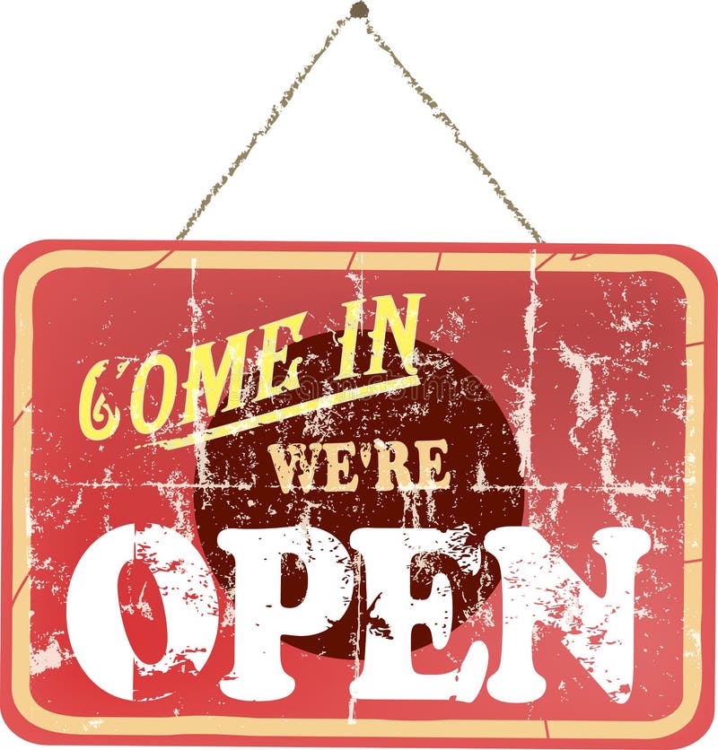 Vintage Open Sign stock vector. Illustration of closed - 31636816