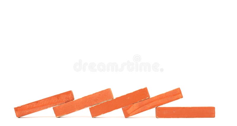 Vintage Orange Building Blocks Isolated on White Stock Photo - Image of ...