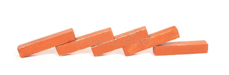 Vintage Orange Building Blocks Isolated on White Stock Photo - Image of ...