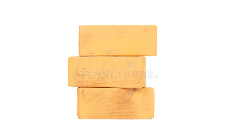 Vintage Orange Building Blocks Isolated on White Stock Photo - Image of ...