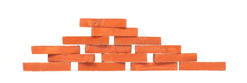 Vintage Orange Building Blocks Isolated on White Stock Image - Image of ...