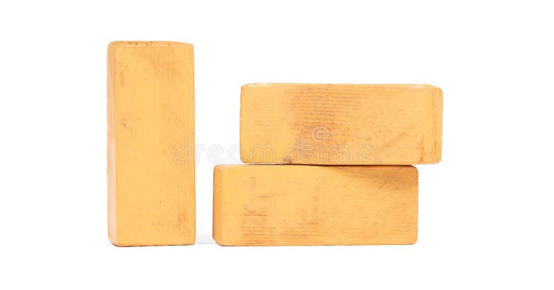 Vintage Orange Building Blocks Isolated on White Stock Photo - Image of ...