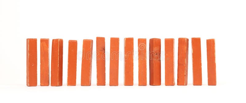 Vintage Orange Building Blocks Isolated on White Stock Photo - Image of ...