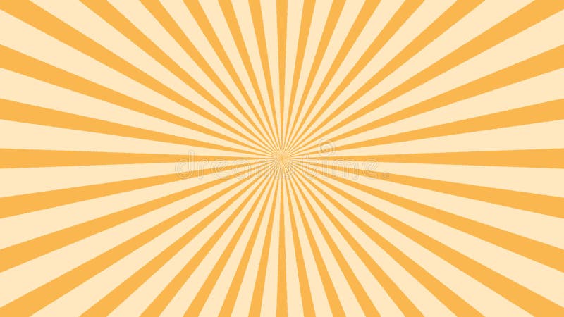 Vintage Orange Waves Sunburst Cartoon Illustration Stock Vector ...