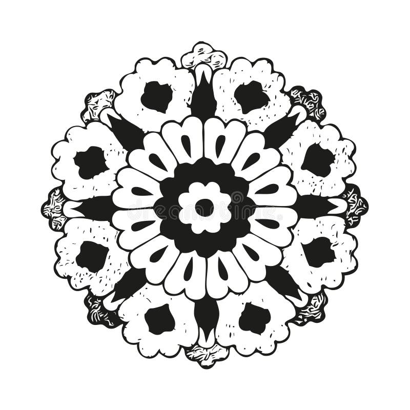 Vintage Oriental Rond De Fleur De Vecteur Illustration de Vecteur ...