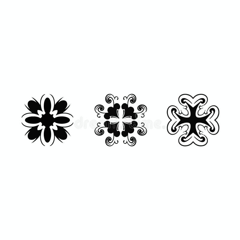 Vintage Ornament Elements Set of Engraved Motifs Stock Illustration ...