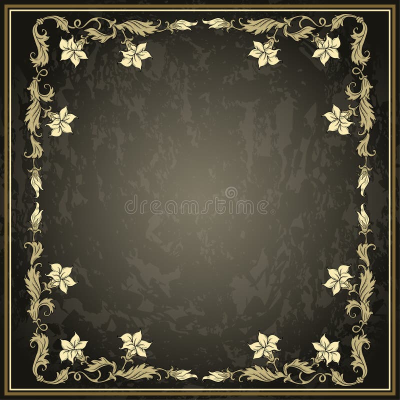 Vintage Floral Ornament Frame Stock Vector - Illustration of papyrus ...
