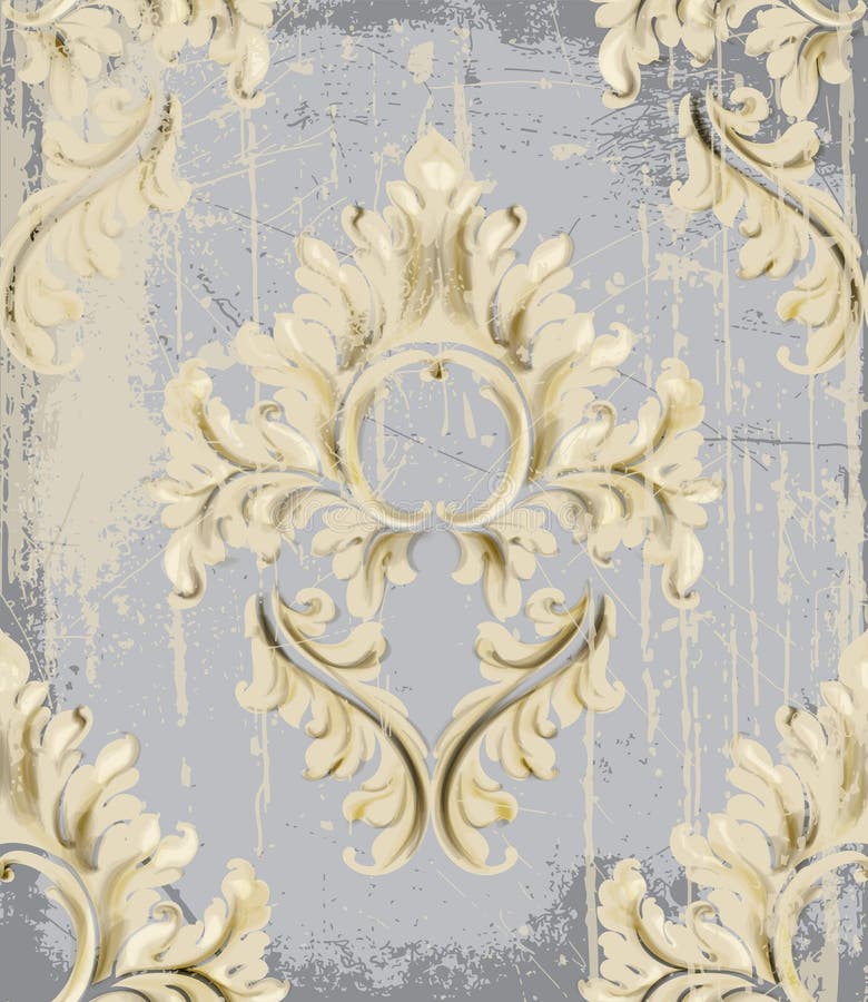 Vintage Ornament Pattern Vector. Baroque Rococo Texture Luxury Design ...