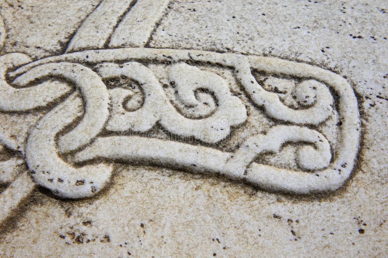 Vintage Ornament on the Stone. Close-up Seamless Texture. Stone Texture ...