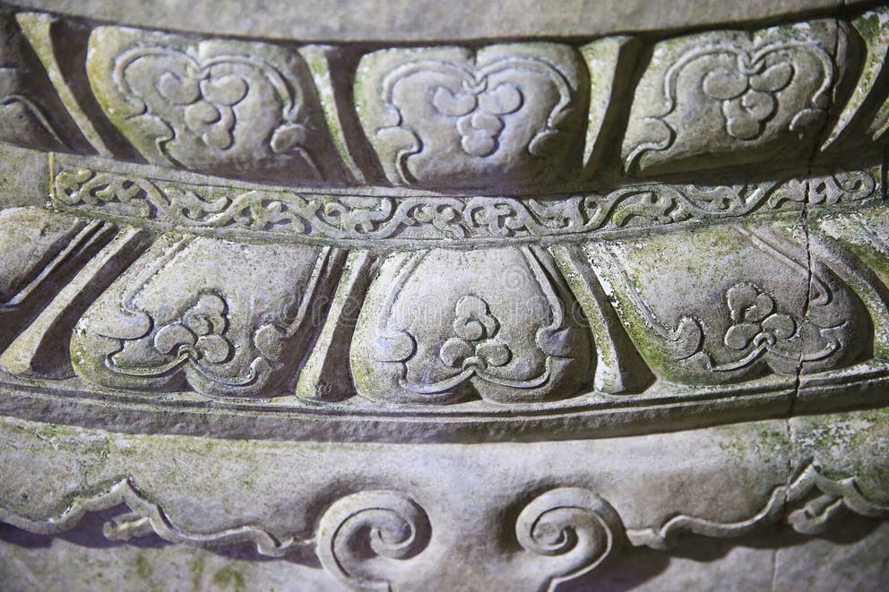 Vintage Ornament on the Stone. Close-up Seamless Texture. Stone Texture ...