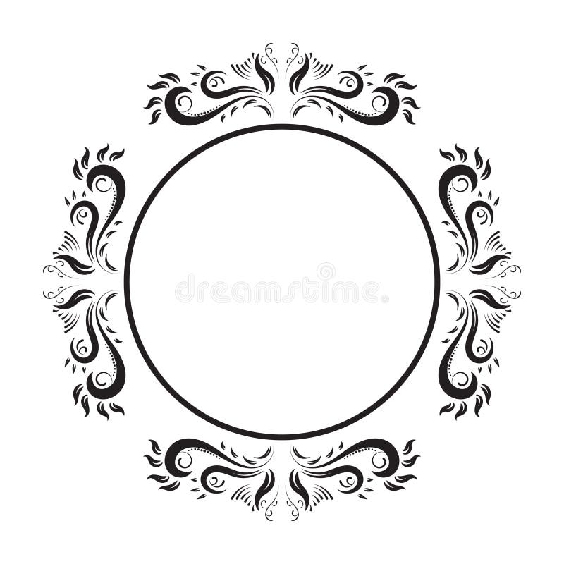 Vector Black Circle Frame for Certificate, Placard Go Xi Fat Cai, Imlek ...