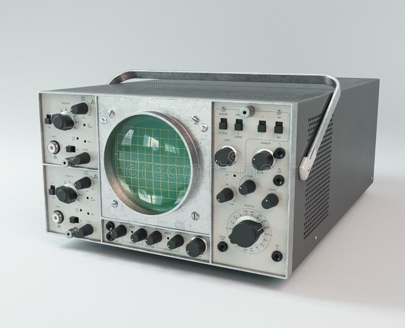 Vintage Oscilloscope Machine Stock Image - Image of classic, electronic ...