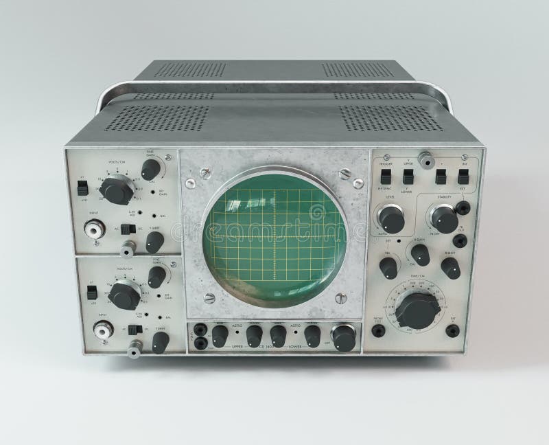 Vintage Oscilloscope Machine Stock Image - Image of classic, electronic ...