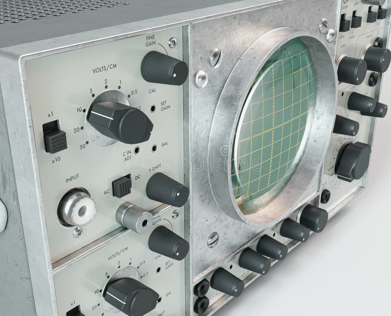 Vintage Oscilloscope Machine Stock Image - Image of screen, display ...