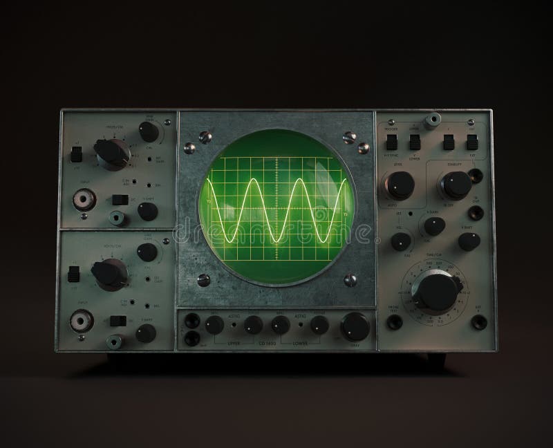 Vintage Oscilloscope Machine Stock Image - Image of classic, electronic ...