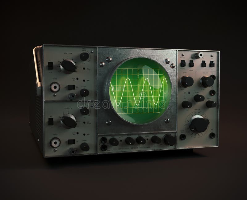 Vintage Oscilloscope Machine Stock Image - Image of oscillograph ...