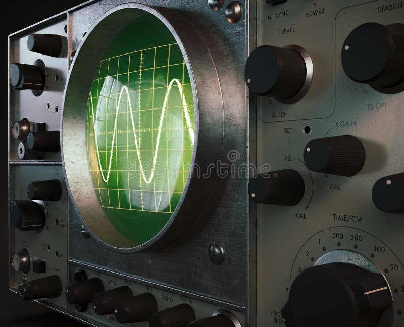 Vintage Oscilloscope Machine Stock Image - Image of classic, electronic ...