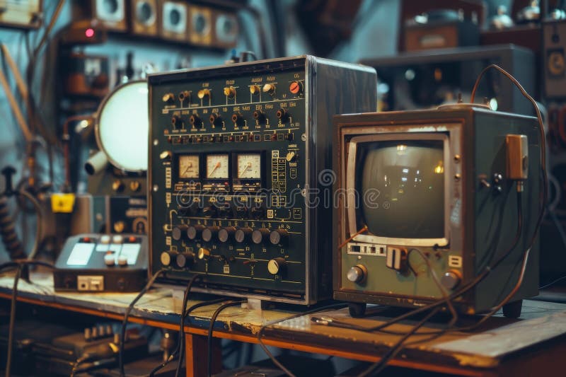 Vintage Oscilloscope, Retro Electrical Device, Generative AI ...