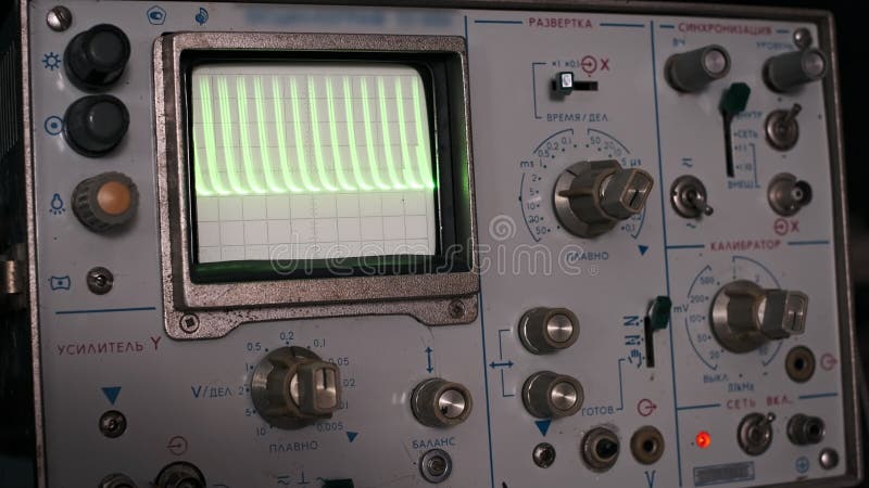 Vintage Oscilloscope, Triangular Waveform Stock Video - Video of ...