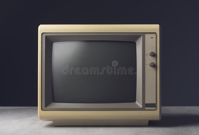 Vintage Outdated Computer Monitor Close-up Stock Photo - Image of copy ...