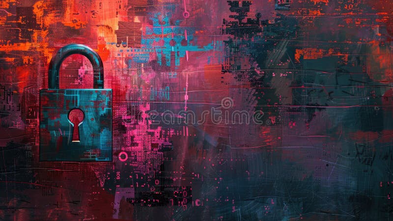 Vintage Padlock on Abstract Dark Red Texture Background, Secure ...