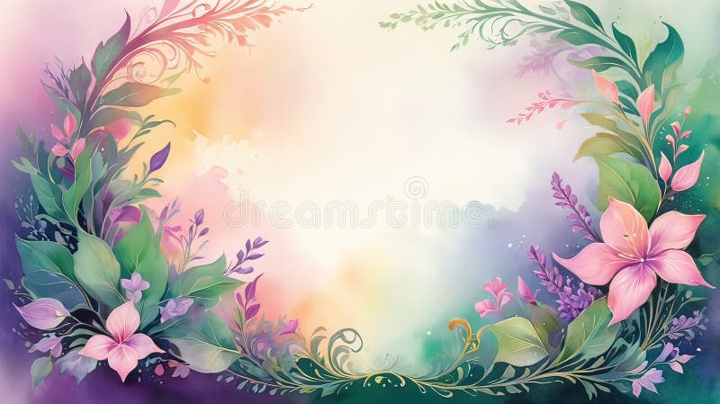 Vintage Page with Magic Lines, Decorated with an Intricate Frame that ...