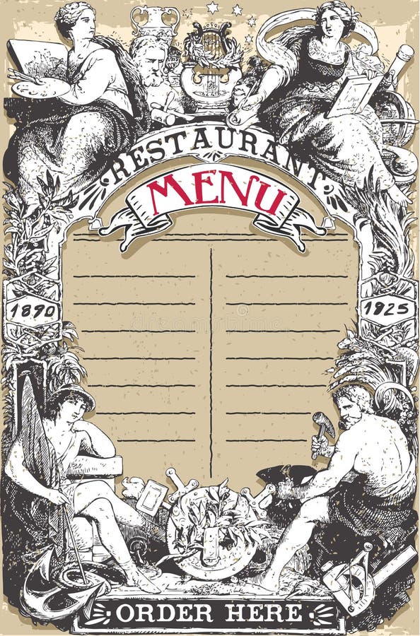 Vintage Menu Restaurant Stock Illustrations – 155,718 Vintage Menu ...