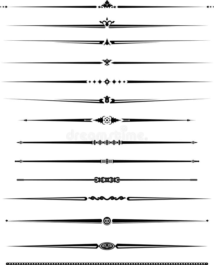 Vintage Horizontal Line Decor Stock Illustration - Illustration of ...