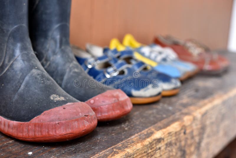 Vintage Pair of Rubber Boots Stock Photo - Image of foot, concepts ...