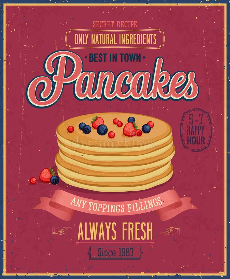 Pancake Menu Poster Stock Illustrations – 767 Pancake Menu Poster Stock ...