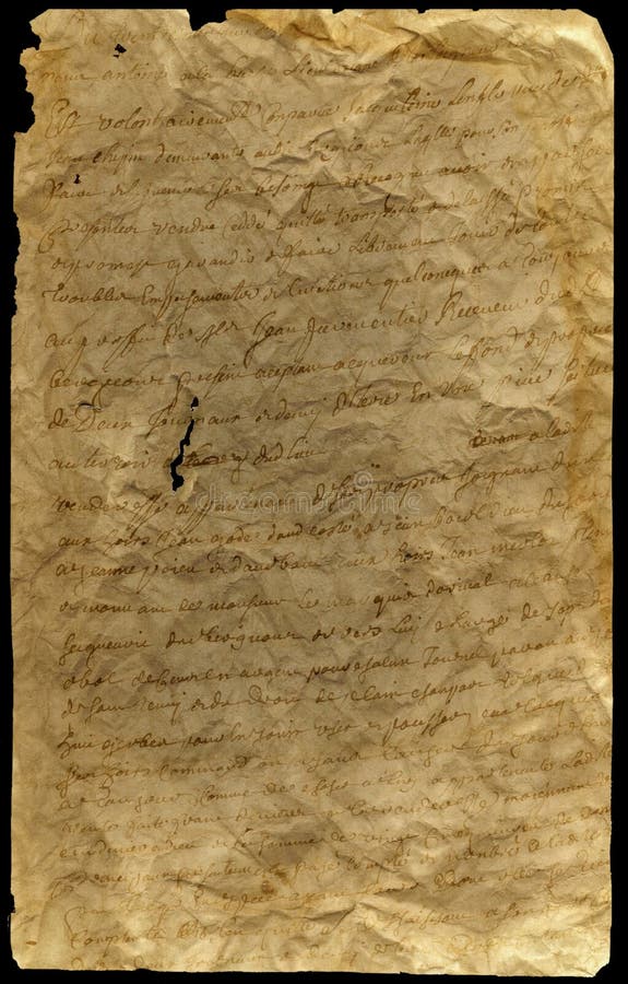 Antique Vintage Folded Textured Paper with Script Stock Image - Image ...