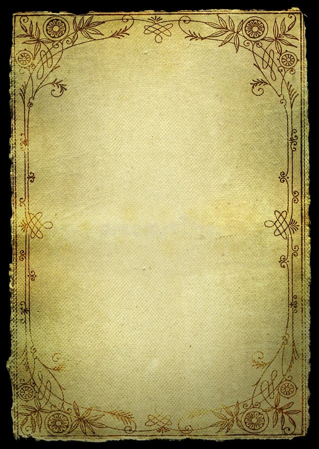 Blank Antique Paper with Vintage Border Stock Photo - Image of paper ...