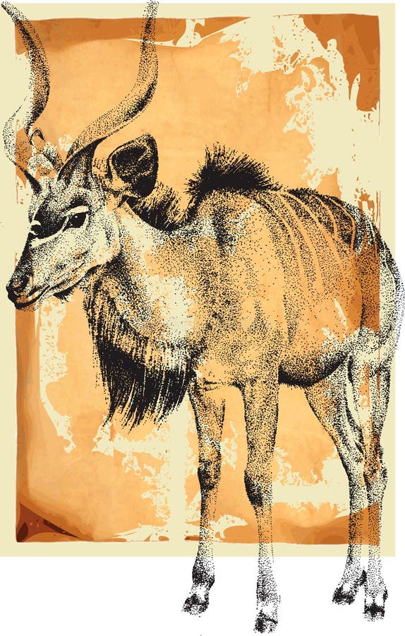 Vintage paper and antelope stock vector. Illustration of antelope ...
