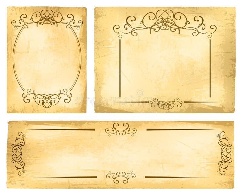 Old paper border design stock illustration. Illustration of border ...