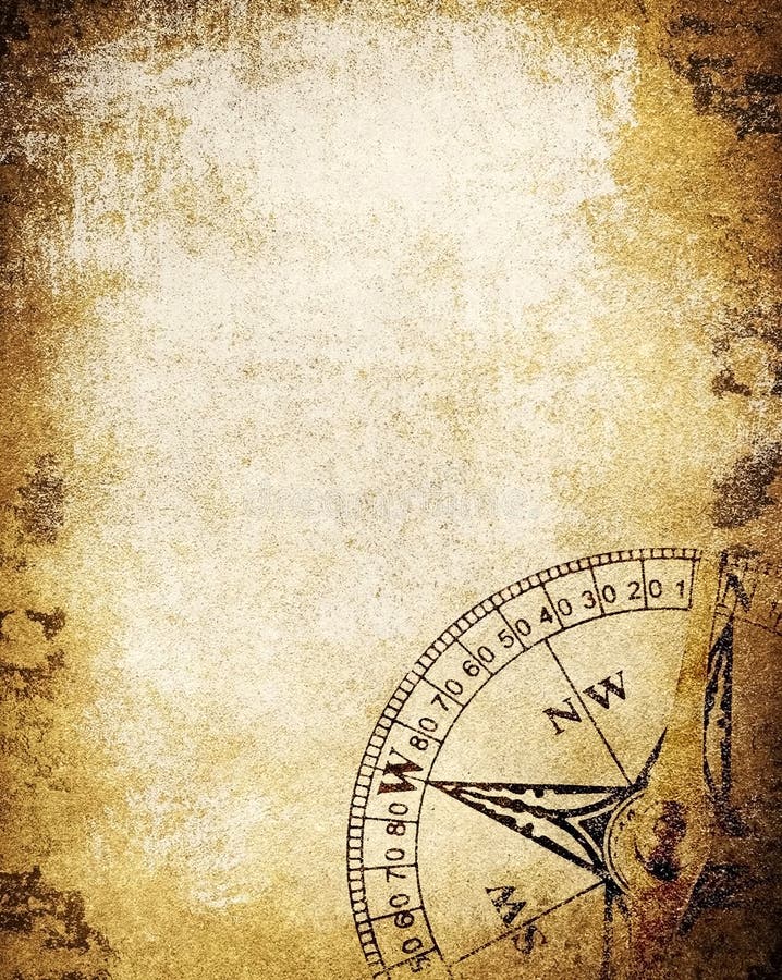 Vintage paper with compass stock illustration. Illustration of nautical ...