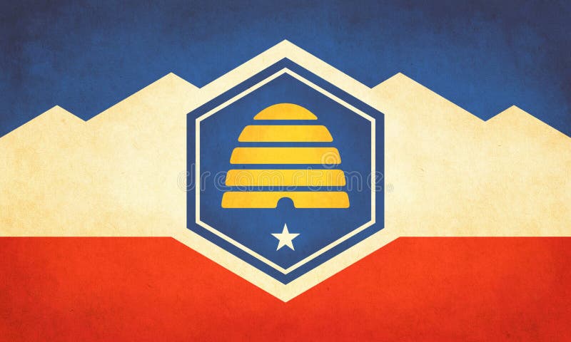 Utah - vintage flag stock illustration. Illustration of grungy - 377174585