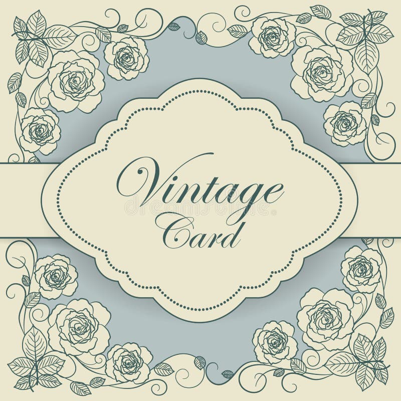 Vintage Paper Frame with Floral Pattern for Use in Your Design. Stock ...