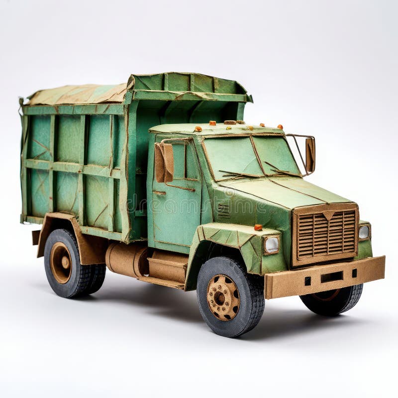 Vintage Paper Garbage Truck with Covered Load Stock Photo - Image of ...
