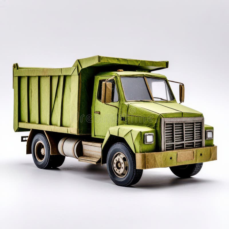 Vintage Paper Garbage Truck with Covered Load Stock Photo - Image of ...