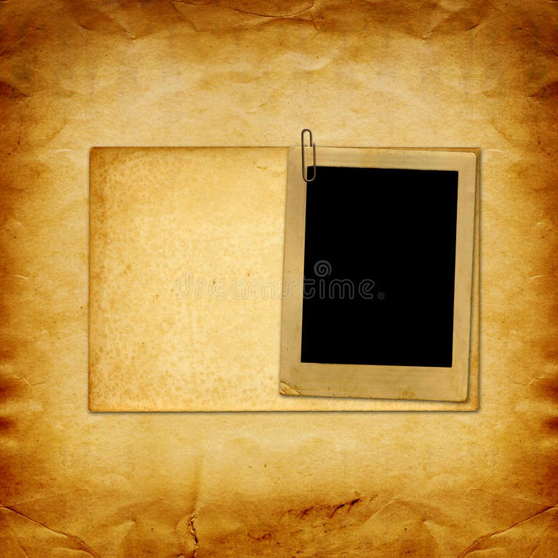 Vintage Paper with Grunge Frames for Photos Stock Image - Image of ...