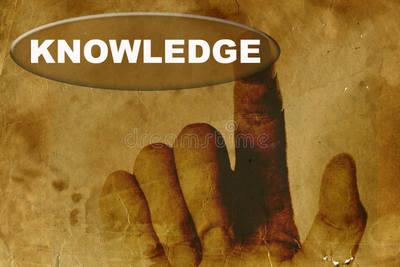 Vintage Paper with Hand and Word of Knowledge Stock Image - Image of ...