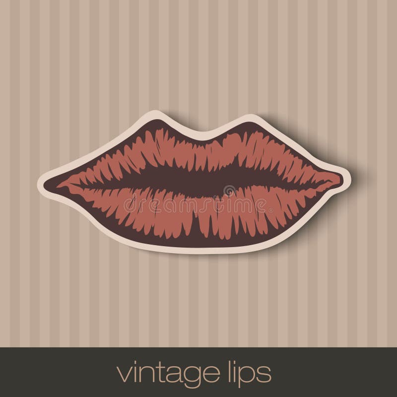 Vintage paper lips stock vector. Illustration of lips - 44445249