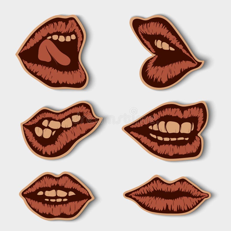 Vintage paper lips stock vector. Illustration of decorative - 44445262