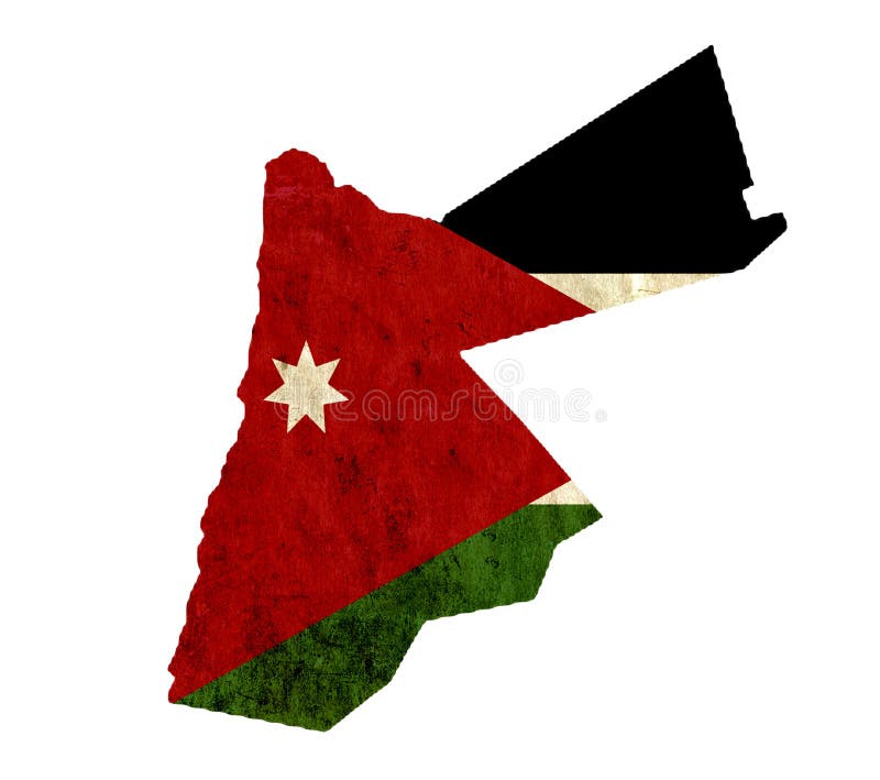 Vintage Paper Map of Jordan Stock Illustration - Illustration of ...