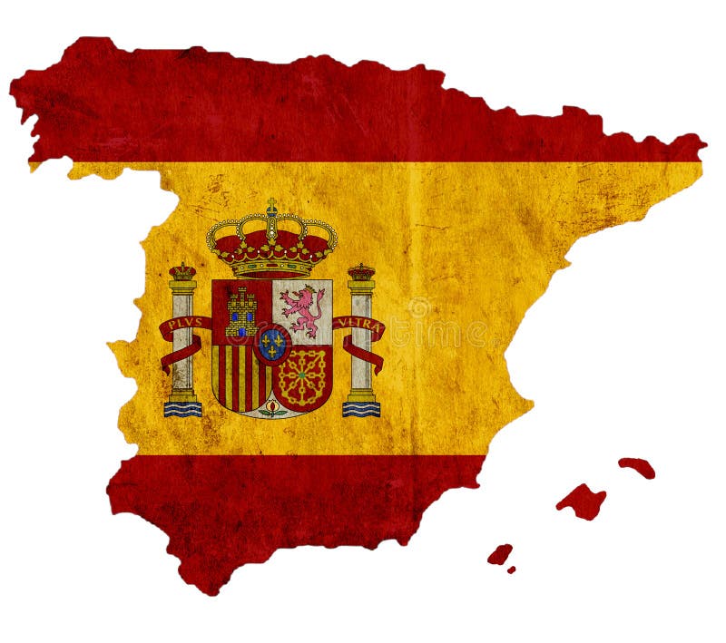 Vintage paper map of Spain stock illustration. Illustration of ...