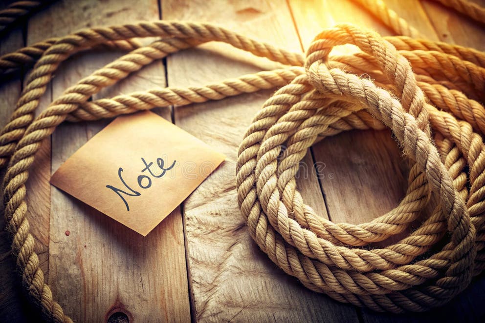 Vintage Paper Note with Rope Rustic Wallpaper Stock Illustration ...