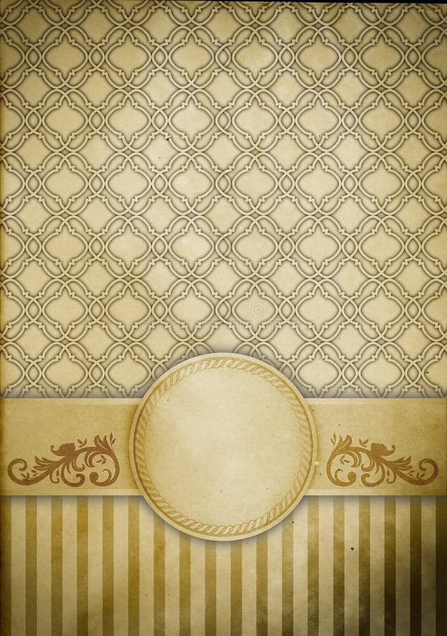 Vintage Paper with Patterns and Decorative Border. Stock Illustration ...